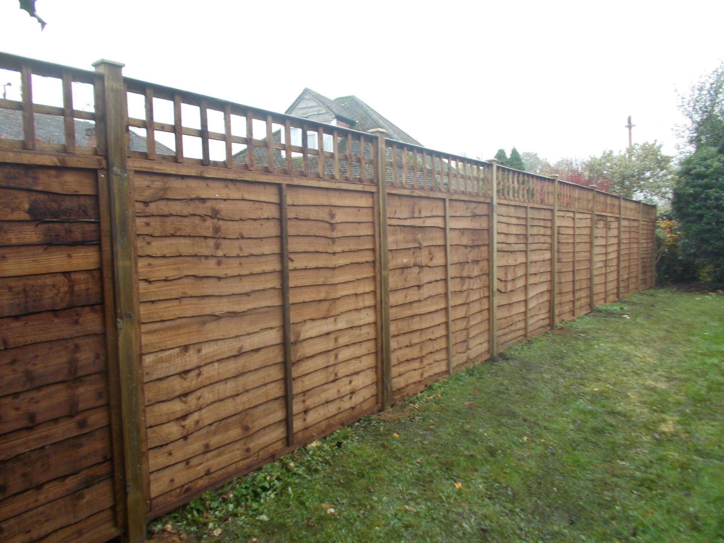 Larch Lap Panels With Trellis - Clayton's Fencing